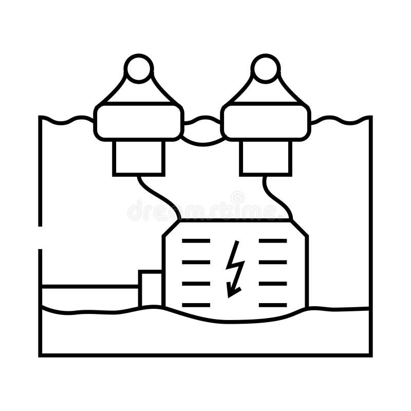 Wave Energy Converter Tidal Line Icon Vector Illustration Stock Vector ... Wave Energy Converter Tidal Line Icon Vector Illustration Stock Vector ...