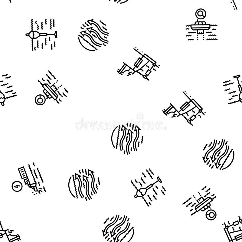 Wave Energy Power Tidal Seamless Pattern Vector Stock Illustration ...