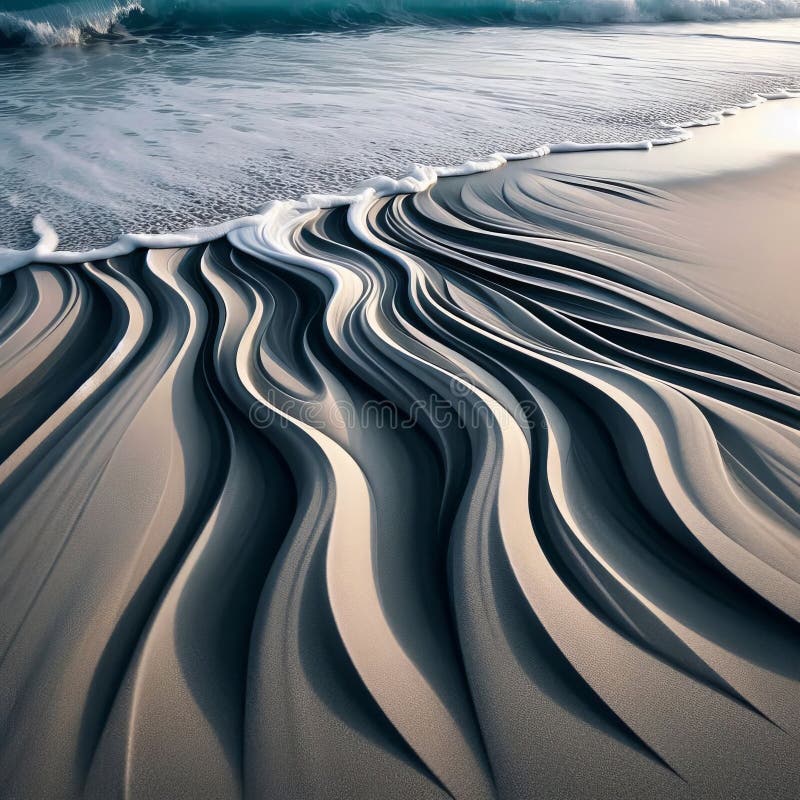144 4. Wave Erosion Marks_ Smooth, Curving Lines Etche Stock Image ...