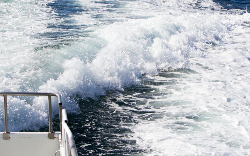 Wave of a Ferry Ship on the Open Ocean Stock Image - Image of motorboat ...