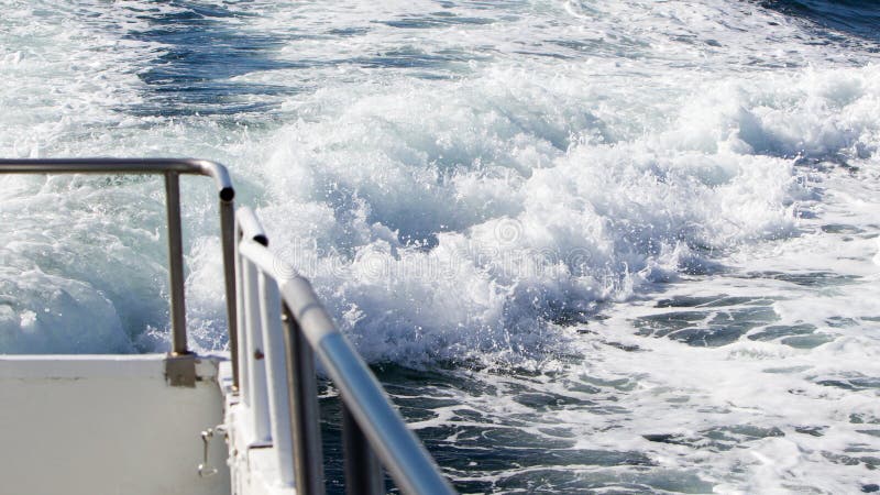 Wave of a Ferry Ship on the Open Ocean Stock Photo - Image of furrow ...