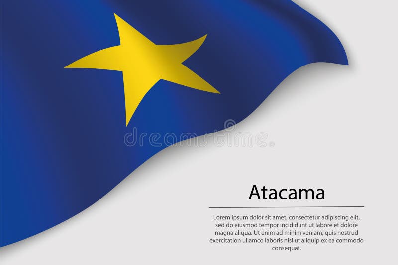 Wave Flag of Atacama is a Region of Chile Stock Vector - Illustration ...