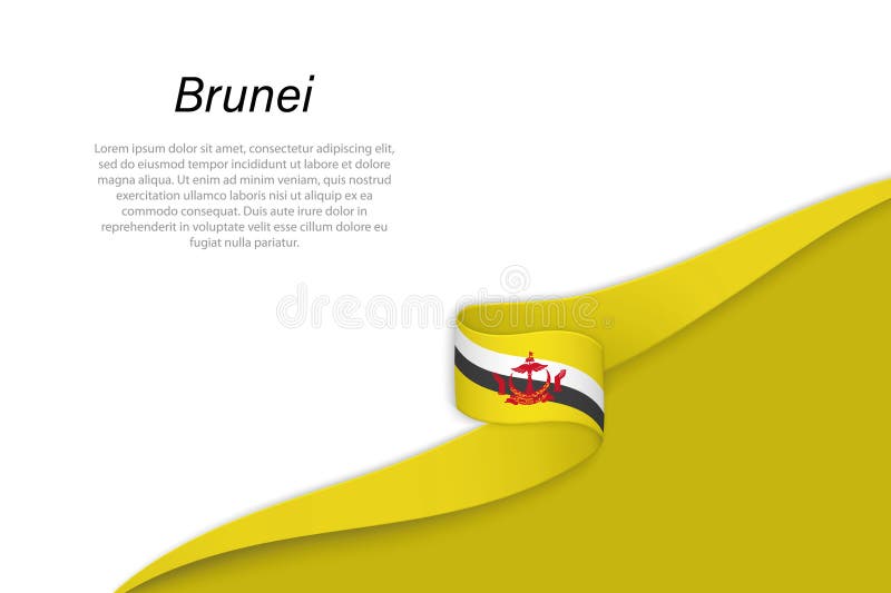 Wave Flag of Brunei with Copyspace Background Stock Vector ...