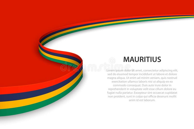 Wave Flag of Mauritius with Copyspace Background. Stock Vector ...