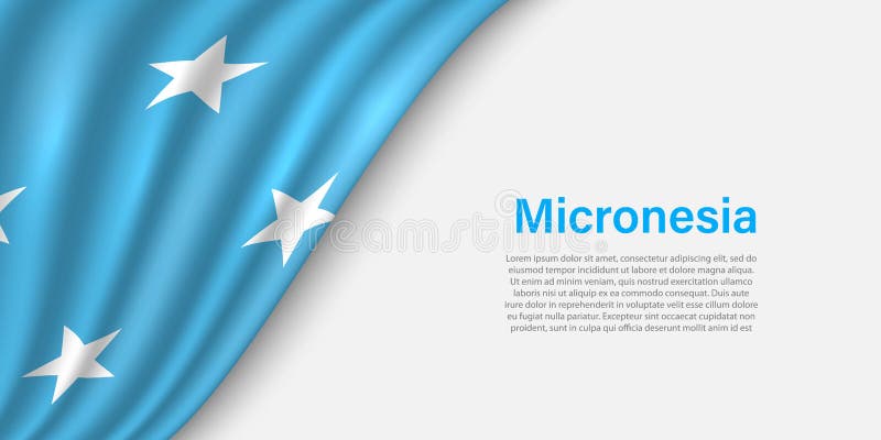 Wave Flag of Micronesia on White Background Stock Vector - Illustration ...