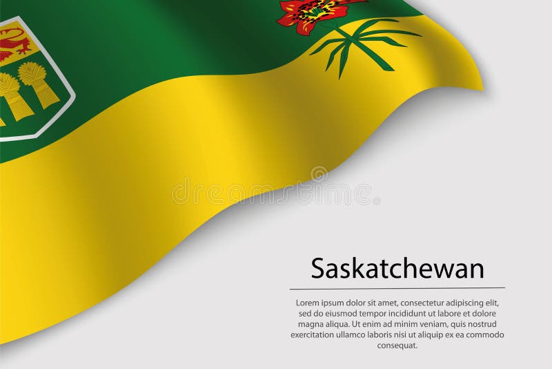 Wave Flag of Saskatchewan is a Region of Canada Stock Illustration ...