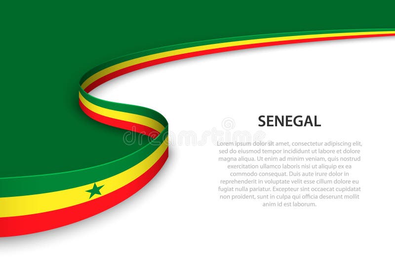 Wave Flag of Senegal with Copyspace Background. Stock Vector ...