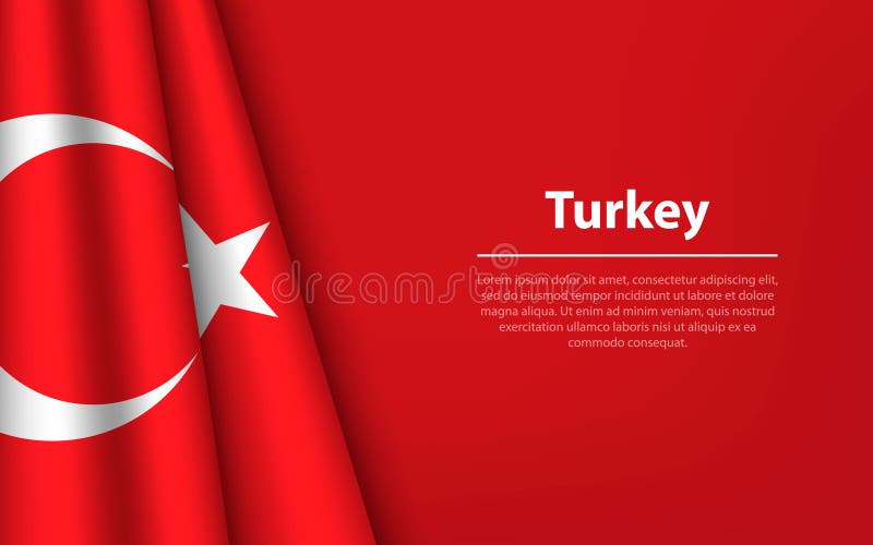 Wave Flag of Turkey with Copyspace Background. Stock Vector ...