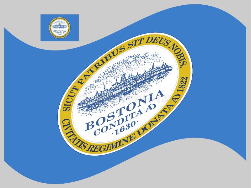 Wave Boston Flag Vector Illustration Eps 10 Stock Vector - Illustration ...