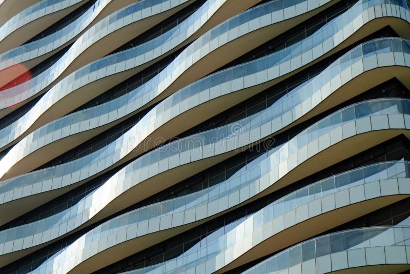 Wave Floor Office Building Facade at Bangkok Thailand Stock Image ...