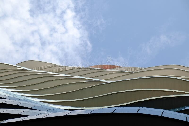 Wave Floor Office Building Facade at Bangkok Thailand Stock Photo ...