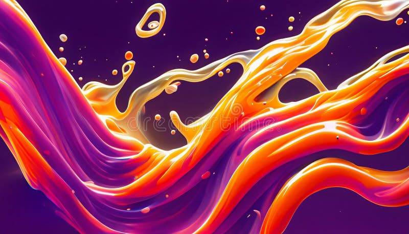 Wave Fluid Abstract Background. Swirl Flow Liquid Lines. Gel Texture ...