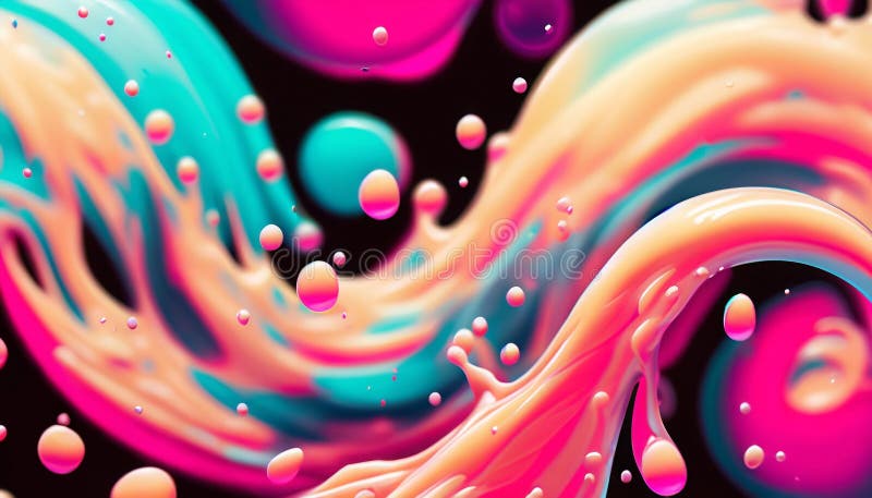 Wave Fluid Abstract Background. Swirl Flow Liquid Lines. Gel Texture ...