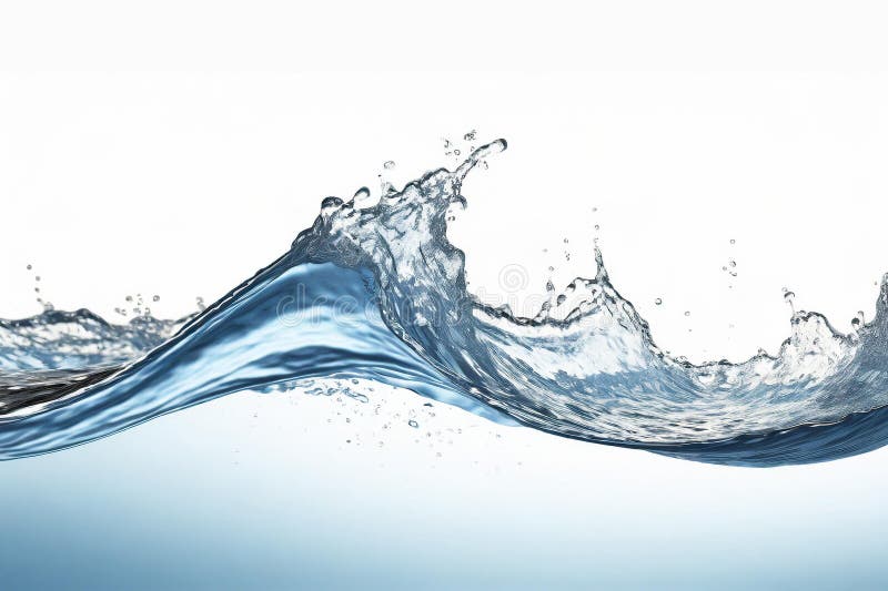 Wave of Fluid Water Liquid with Splashes Isolated on White Stock ...