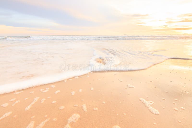 Wave Foam Moving on the Beach Stock Photo - Image of dawn, foot: 41643670