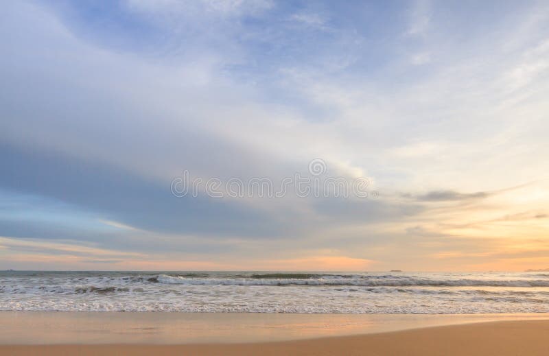 Wave Foam Moving on the Beach Stock Photo - Image of clounds, beach ...