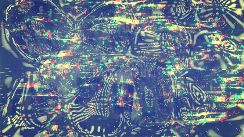 Glitch Wave Function Visualization 3D Render Illustration Stock ...