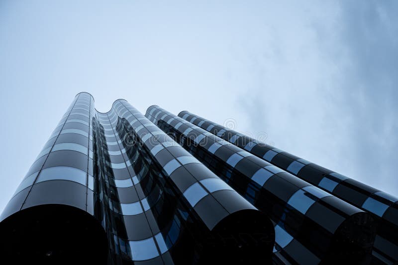 Wave Formed Glass Facade of an Office Building.. Stock Photo - Image of ...