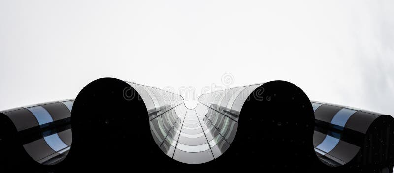 Wave Formed Glass Facade of an Office Building.. Stock Image - Image of ...