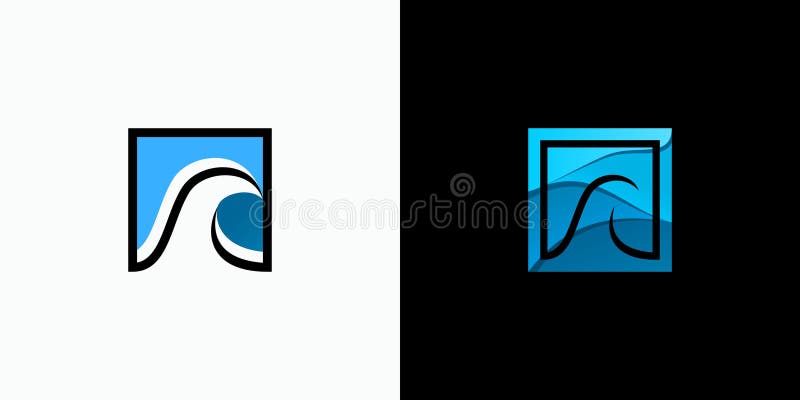 Wave Frame Vector Logo Design with Modern, Simple, Clean and Abstract ...