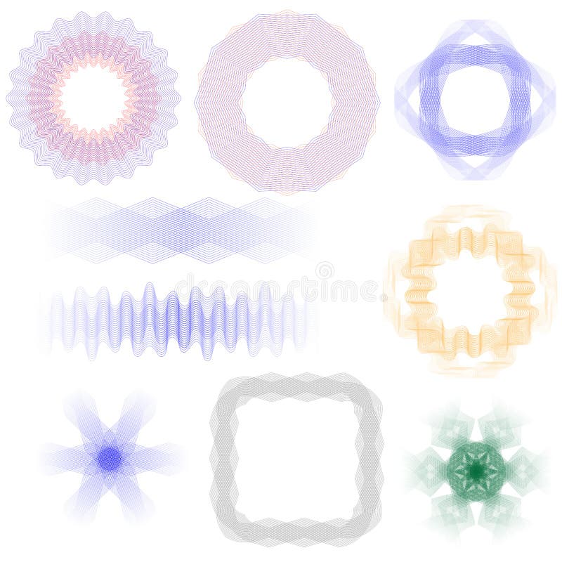 Wave Frames stock vector. Illustration of elegance, guilloche - 58132762