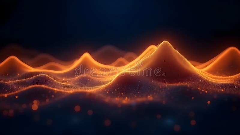 Wave Function Series: Orange Sine Waves and Light Fractals Stock ...
