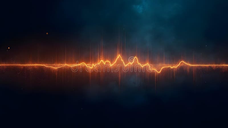 Wave Function Series: Orange Sine Waves and Light Fractals Stock ...