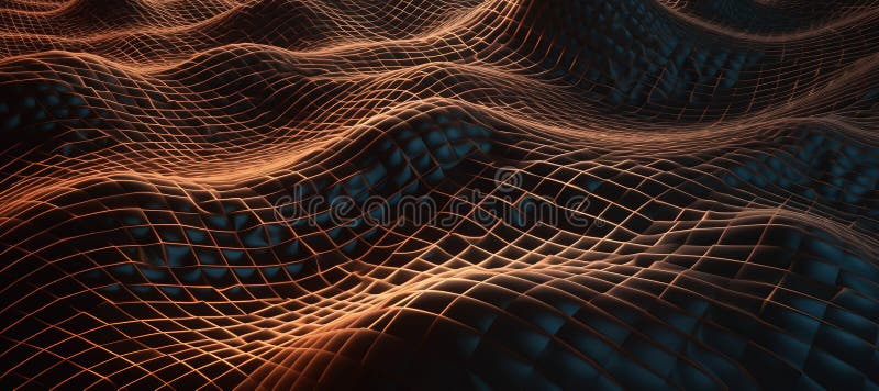 Wave Geometric Network Cyber Data Program Background Stock Illustration ...