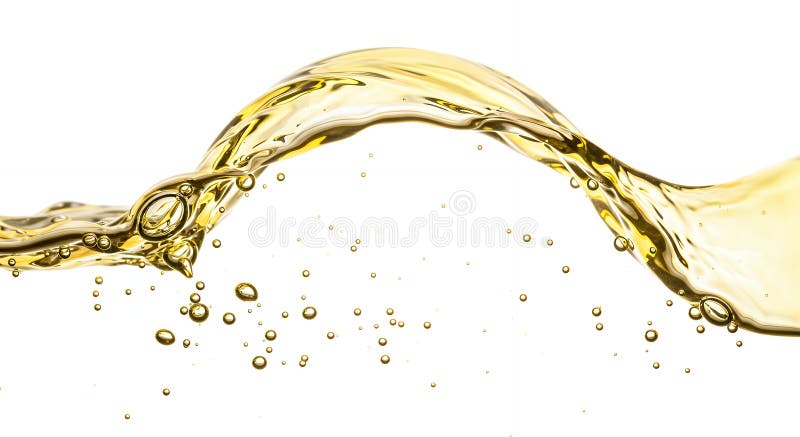 Wave of Golden Liquid: Abstract Yellow Fluid with Bubbles Stock ...
