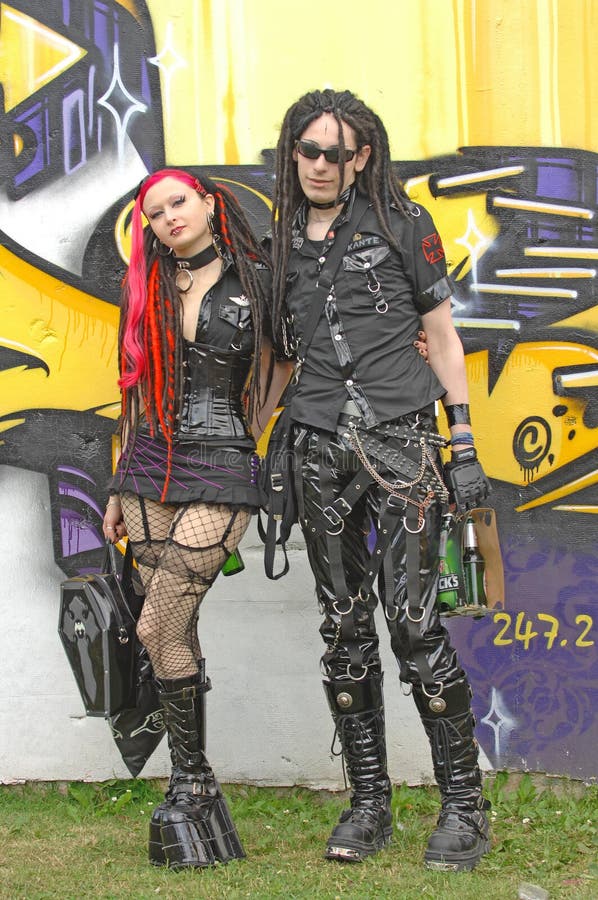 Wave Gothic Boy and Girl at Goth-event 2009 Editorial Image - Image of ...