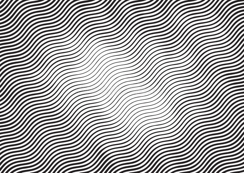 Wave Striped Engraving Halftone Background Stock Vector - Illustration ...