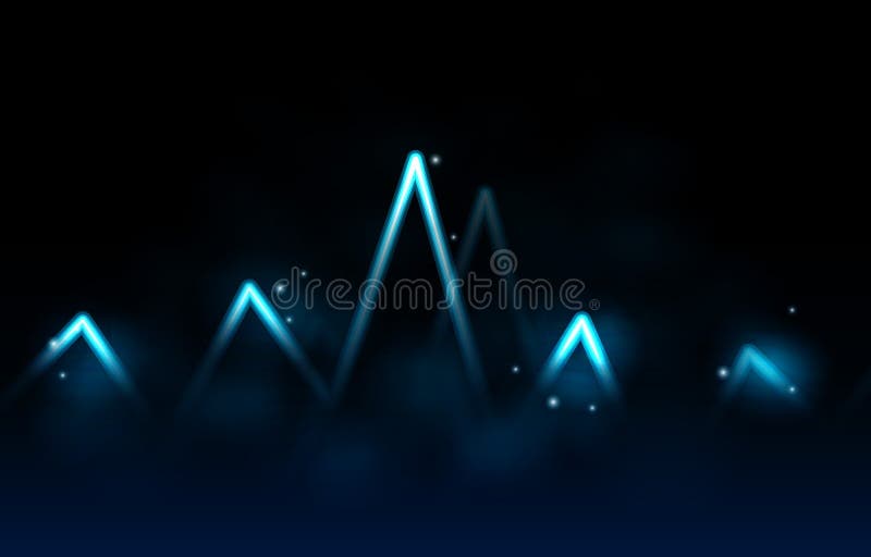 Wave Heart Beat Neon Lights Smoke Mist Technology Background Stock ...