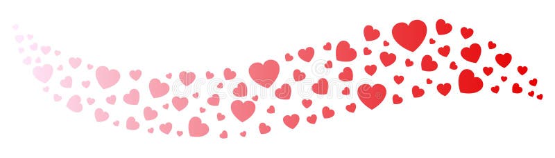 Wave of hearts - vector stock illustration. Illustration of bright ...