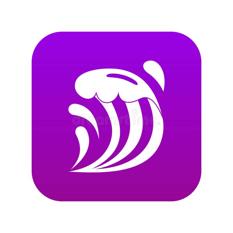 Wave icon digital purple stock vector. Illustration of weather - 152973095