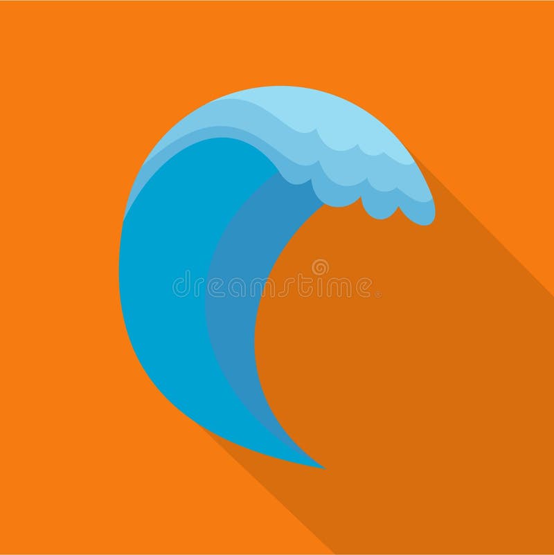 Wave icon, flat style stock illustration. Illustration of flowing ...