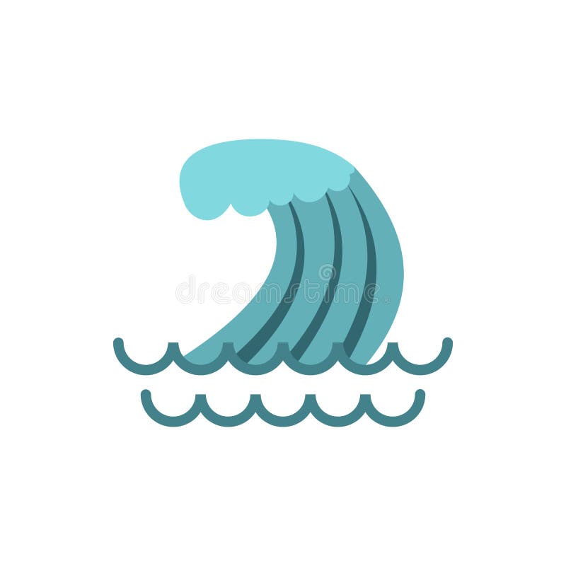 Wave icon, cartoon style stock vector. Illustration of beach - 79710909