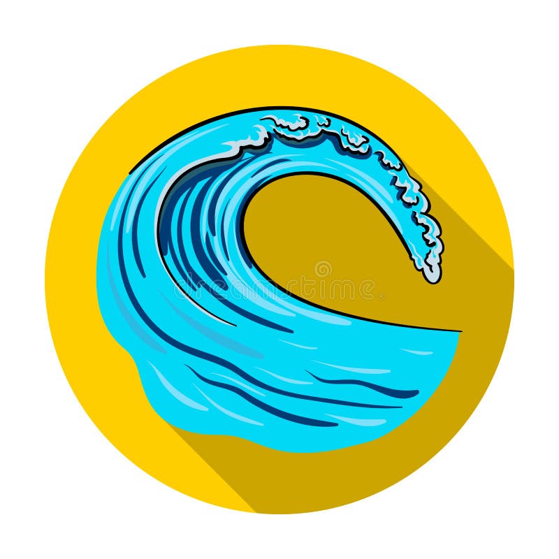 Wave Icon in Cartoon Style Isolated on White Background. Surfing Symbol ...