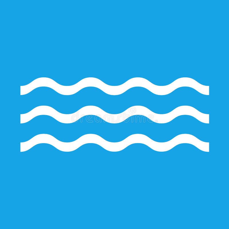 Wave Icon Isolated on Blue Background. Vector Illustration Stock Vector ...