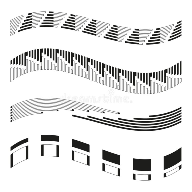 Wave Icon Pattern. Black Line Design. Dynamic Flow Illustration. Vector ...