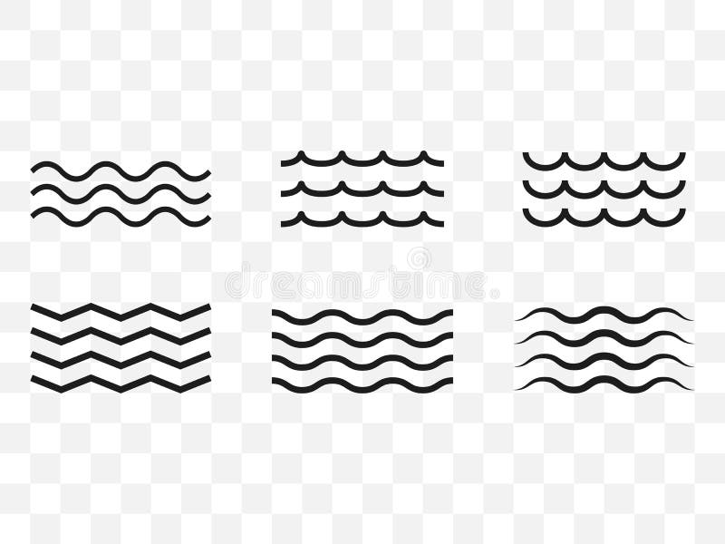 Wave Icon Set Background. Vector Illustrations. Flat Design Stock ...