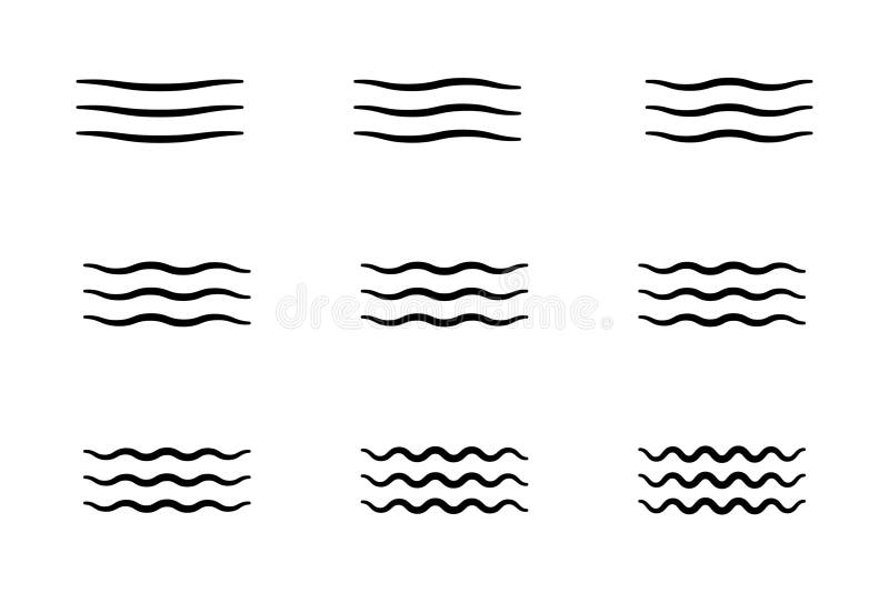Wave Icon Set Isolated. Vector Illustration Stock Vector - Illustration ...