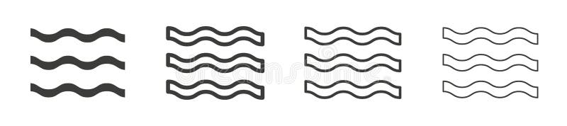 Wave Icon Vector Set on White Background Stock Vector - Illustration of ...