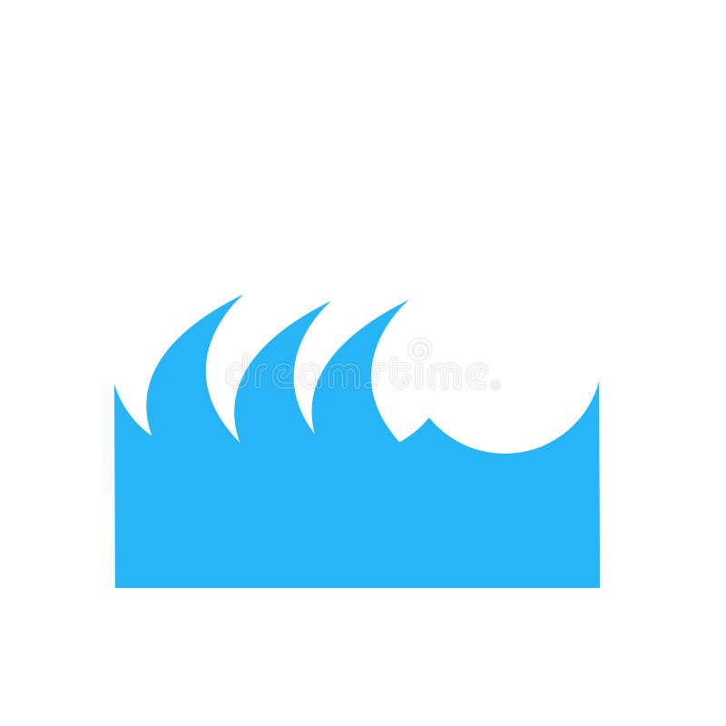 Wave Icon Vector Sign and Symbol Isolated on White Background Stock ...