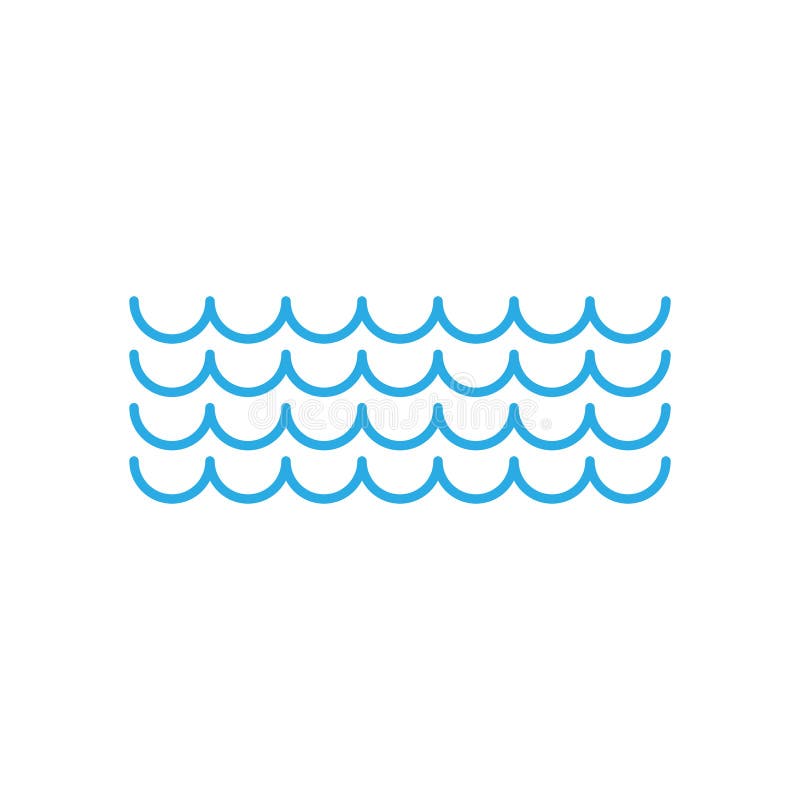 Wave Icon on White Background. Vector Illustrations. Flat Design Stock ...