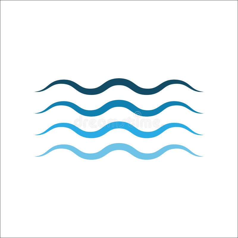 Wave Icon on White Background. Vector Illustrations. Flat Design Stock ...