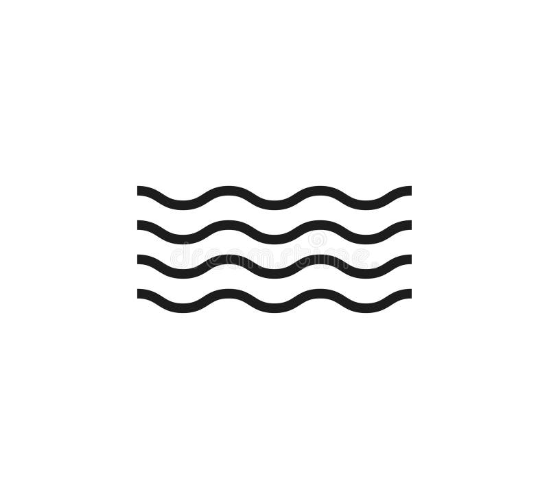 Wave Icon on White Background. Vector Illustrations. Flat Design Stock ...