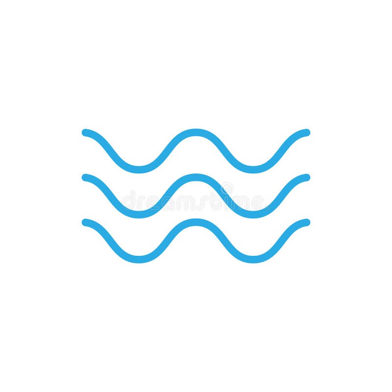 Wave Icon on White Background. Vector Illustrations. Flat Design Stock ...