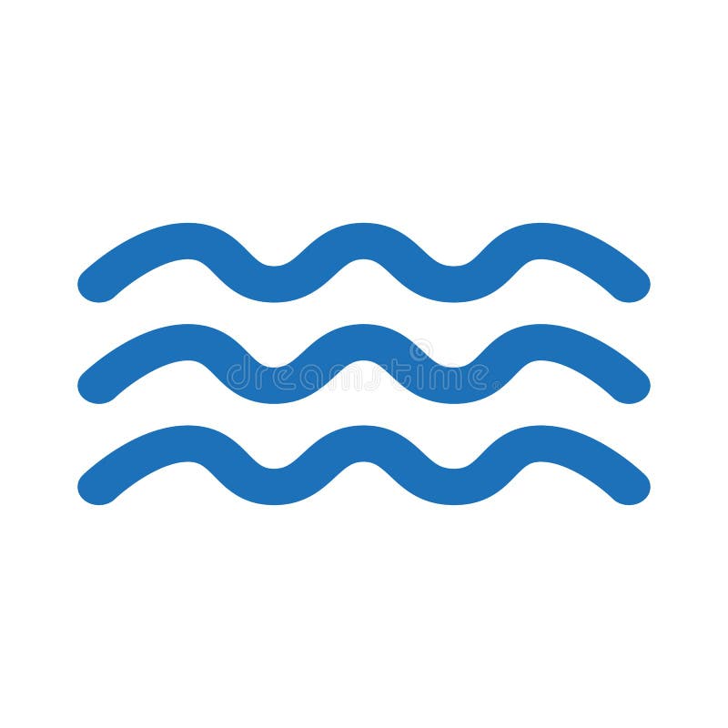Wave Icon on White Background. Stock Illustration - Illustration of ...