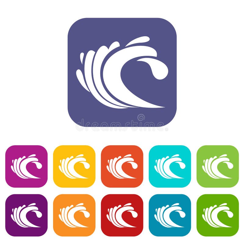 Wave icons set stock vector. Illustration of ocean, sailing - 96647519