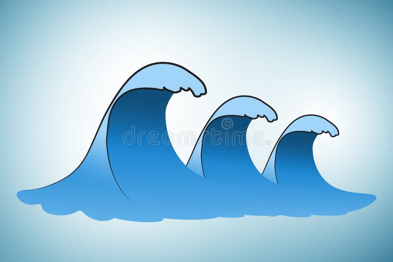 Wave Illustration with Three Prongs Stock Illustration - Illustration ...